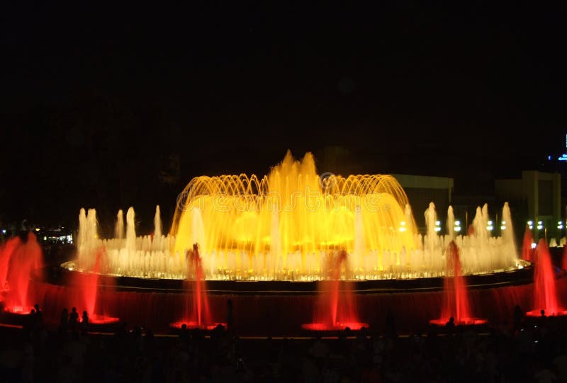 Magic Fountain show 1 editorial photo. Image of barcelona - 16306166