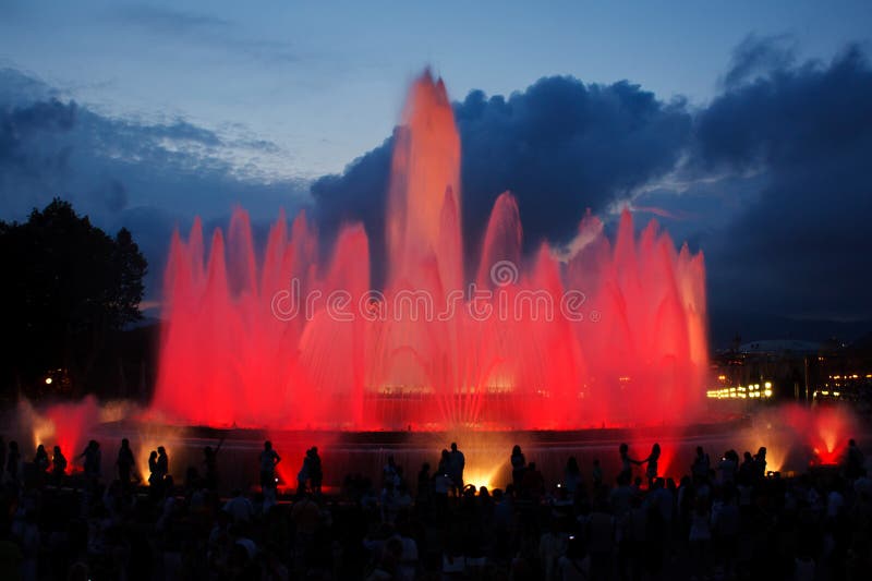 Magic Fountain show 1 editorial photo. Image of barcelona - 16306166