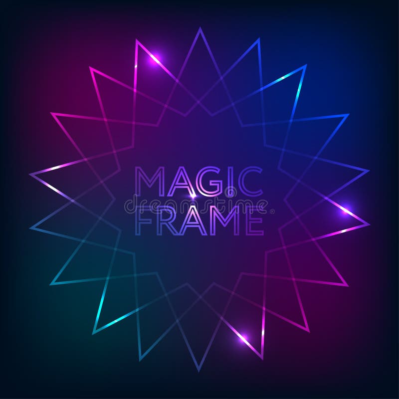 Magic Frame Gradient Vector Abstract Lights Lines Text Design Frame ...