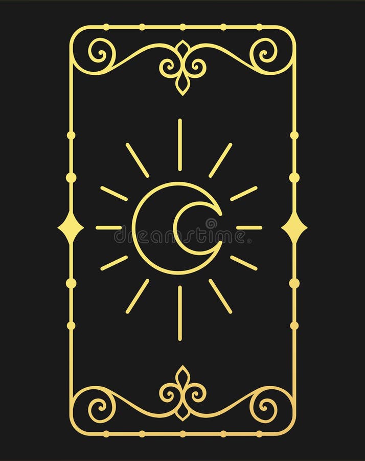 Magic Moon Gold Astrology. Boho Vector Illustration. Stock Vector ...
