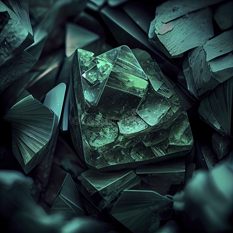 Magic Gems Close-up. Emerald Stock Illustration - Illustration of ...