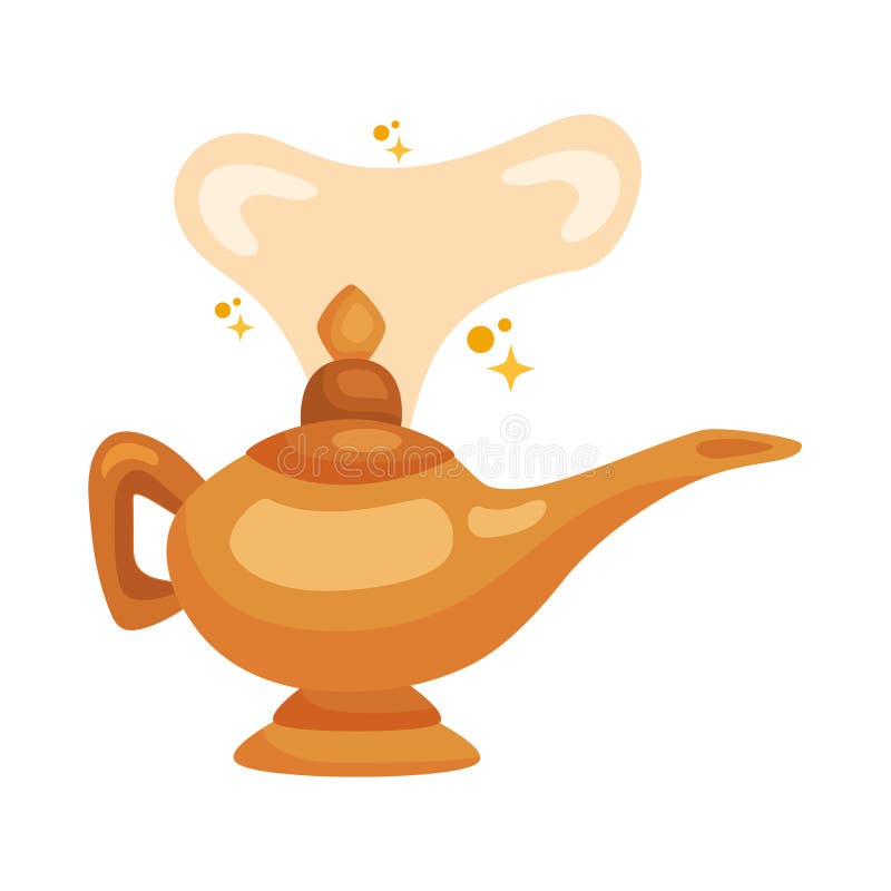 Magic Genie Lamp from the Tale of Aladdin. Generative AI Stock ...