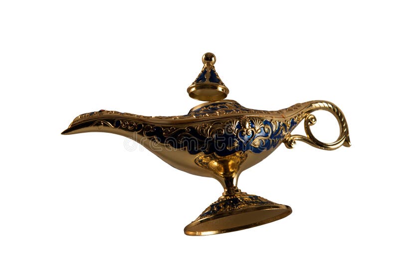 Magic Genie Lamp from the Tale of Aladdin Stock Image - Image of white ...