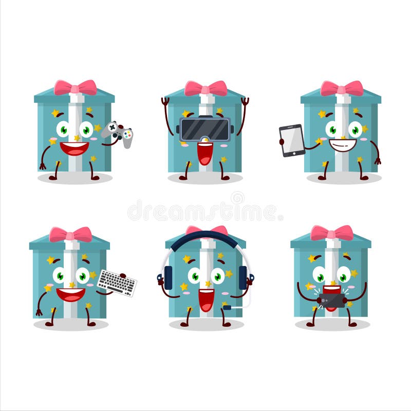 Magic Gift Box Cartoon Character are Playing Games with Various Cute ...