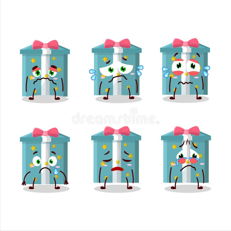 Magic Gift Box Cartoon Character with Sad Expression Stock Vector ...