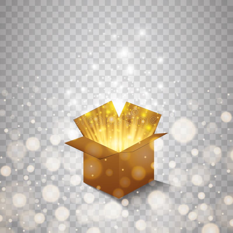 Magic Gift Box on a Transparent Background, Magic for Christmas and New ...