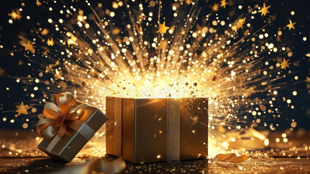 Magic Gift Explosion stock illustration. Illustration of celebration ...