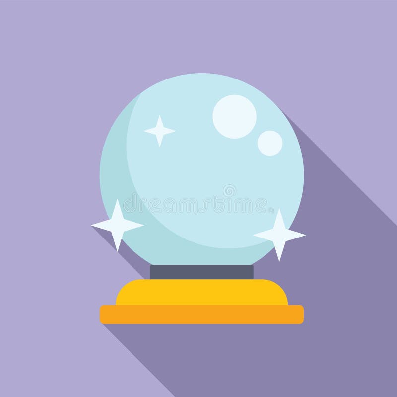 Magic Glass Ball Icon Flat Vector. Fortune Crystal Stock Illustration - Illustration of ...