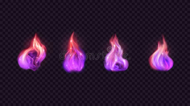Magic Glowing Flames. Set of Vector Design Elements. Stock Vector ...