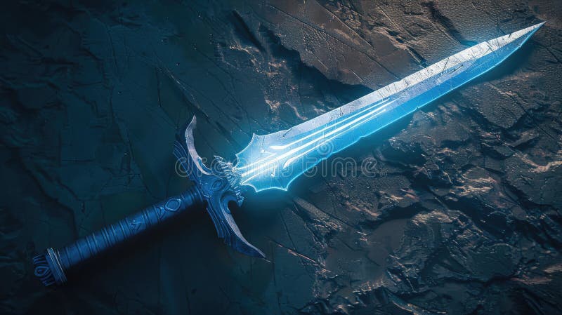Magic Glowing Sword. Fantasy Element Stock Photo - Image of tale, shiny ...