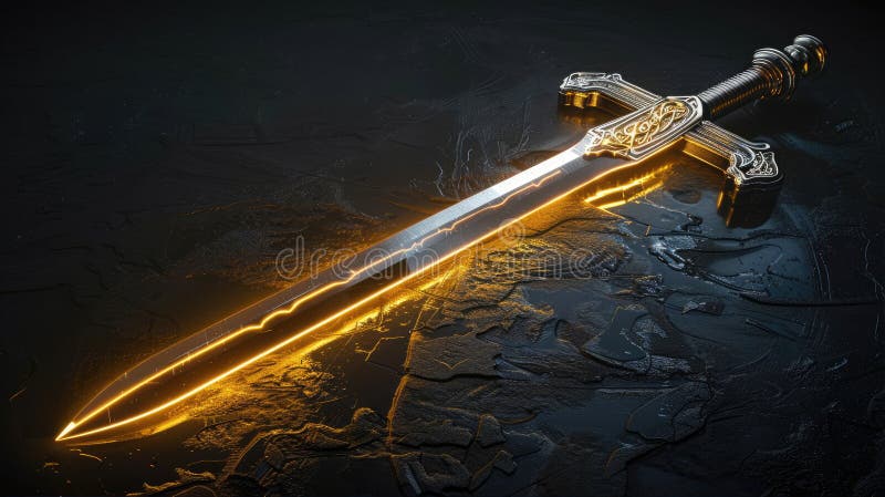 Magic Glowing Sword. Fantasy Element Stock Image - Image of iron, story ...