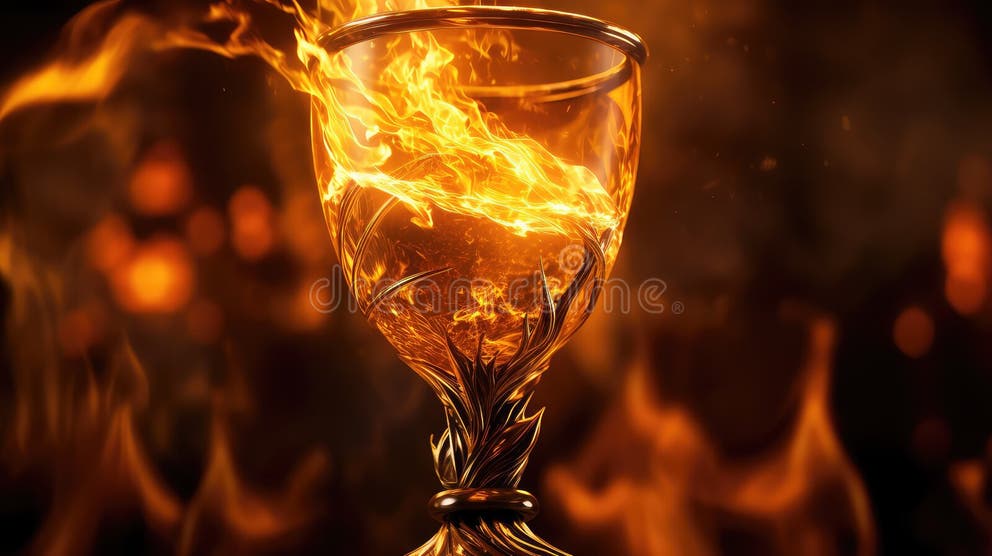 Magic goblet of fire stock illustration. Illustration of contest ...