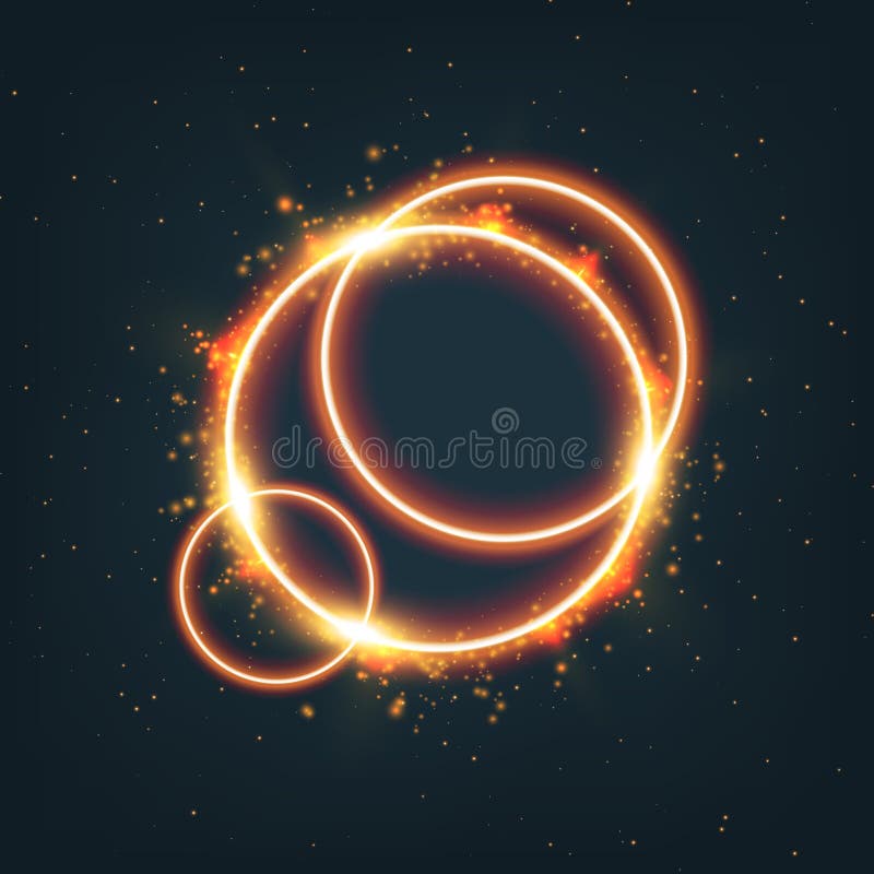 Magic Gold Circle Light Effect Stock Vector - Illustration of neon ...