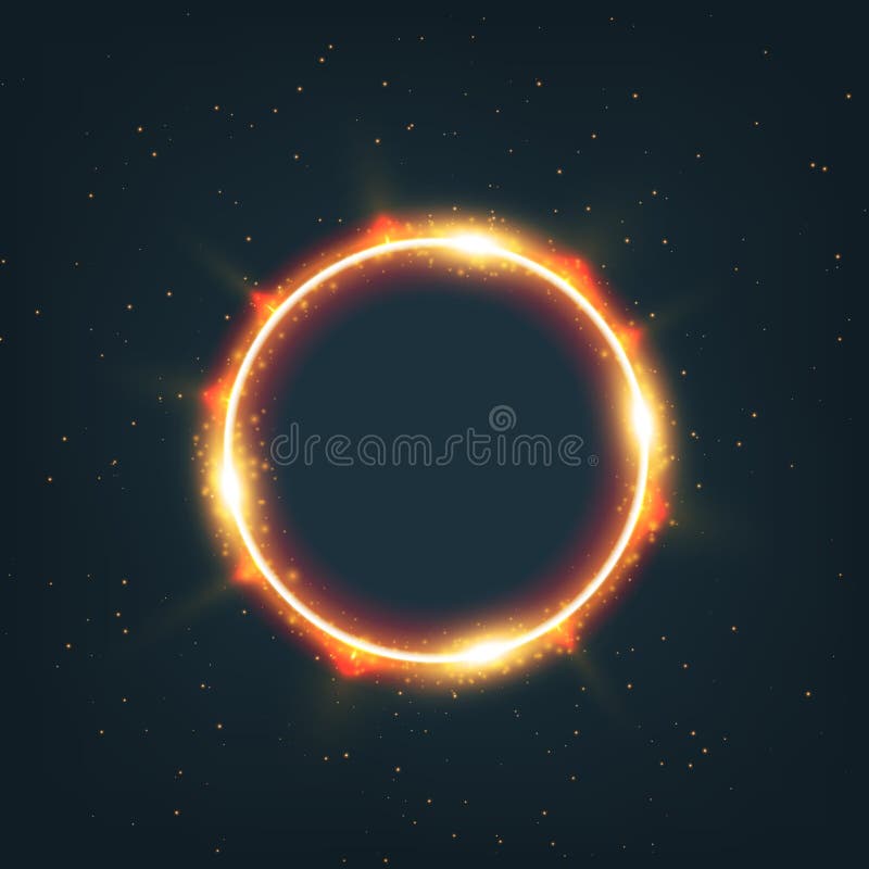 Magic Gold Circle Light Effect Stock Vector - Illustration of glitter ...