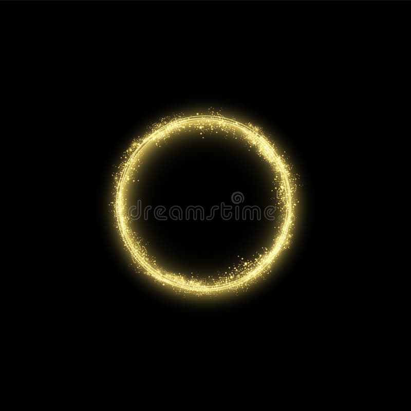 Magic Gold Circle Light Effect. Illustration Isolated on Background ...