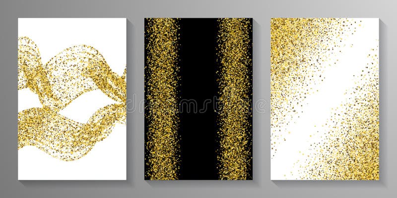 Magic Gold Confetti Grain Scatter Texture. Triangle Square Circle Star ...