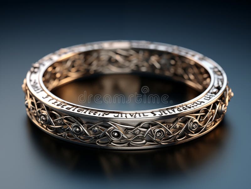 Magic Gold Ring with Carvings, AI-generated. Stock Photo - Image of ...