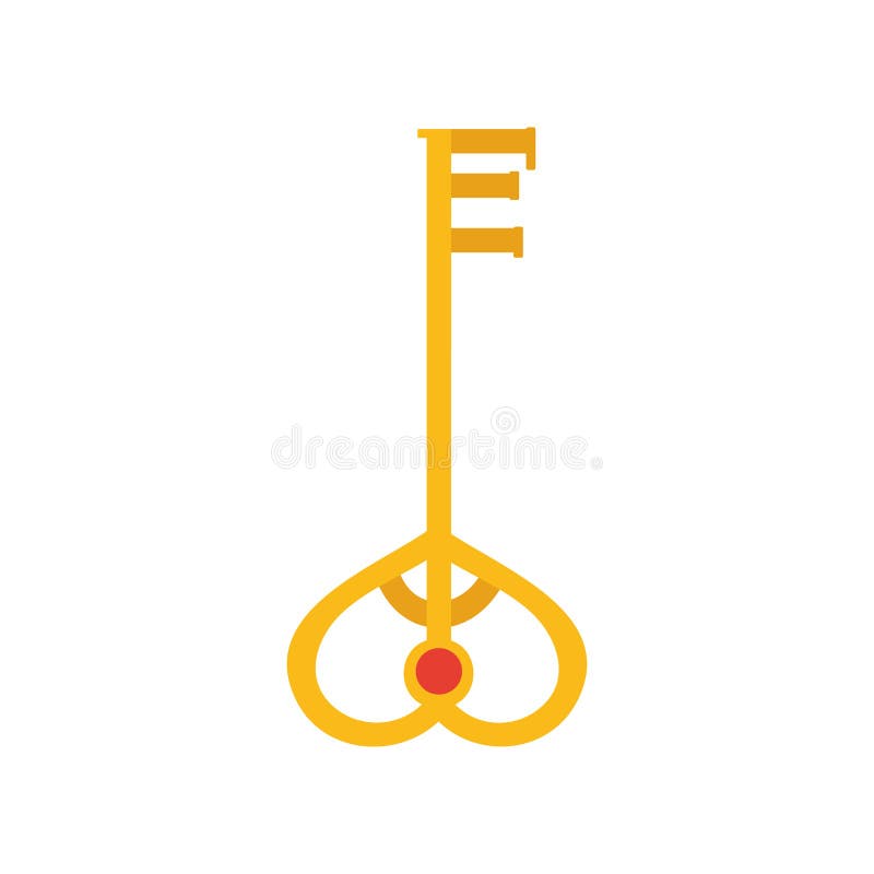 Magic golden key stock vector. Illustration of metal - 304679304