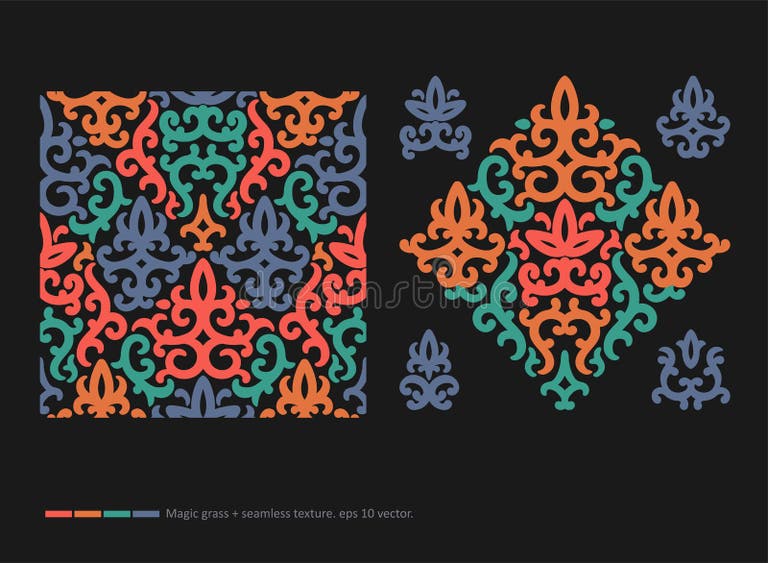 Magic Grass + Seamless Texture + Pattern Stock Vector - Illustration of ...