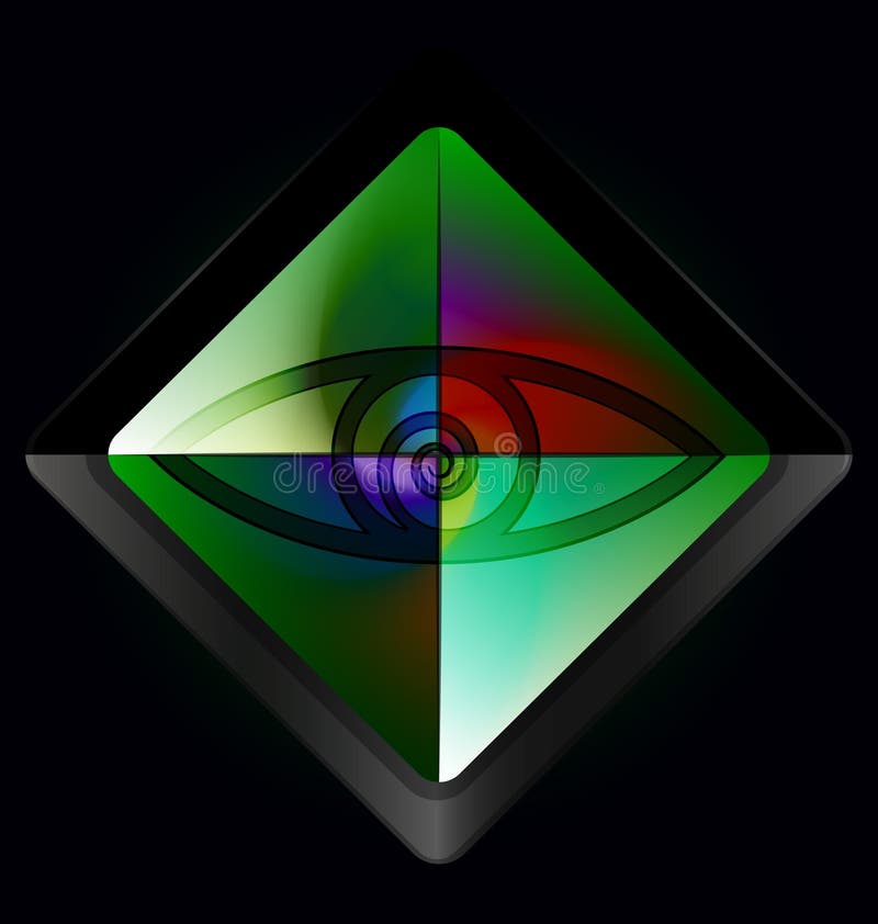 Magic green eye stock vector. Illustration of interlacing - 28061531