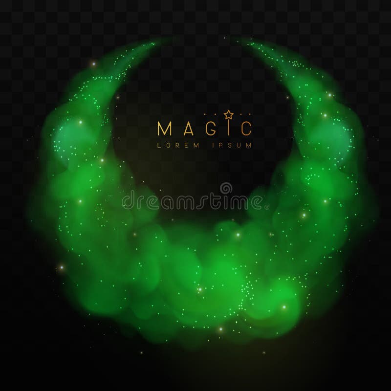 Magic Green Showcase Background with 3d Podium and Green Fog or Steam ...