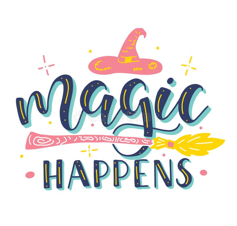 Magic happens, concept stock illustration. Illustration of pagan - 65627774