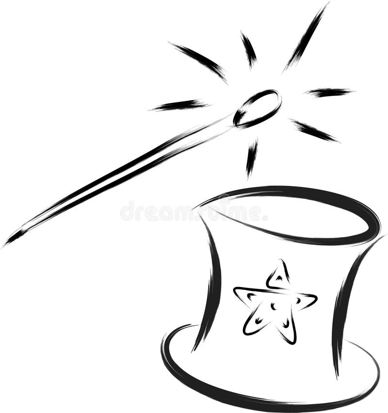 Magic Hat with Wand and Star Dust Stock Vector - Illustration of ...