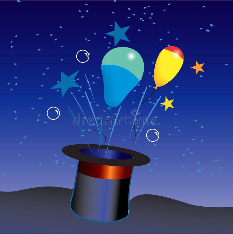 Rabbit Out of Hat Magic Trick Vector Illustration Stock Vector ...