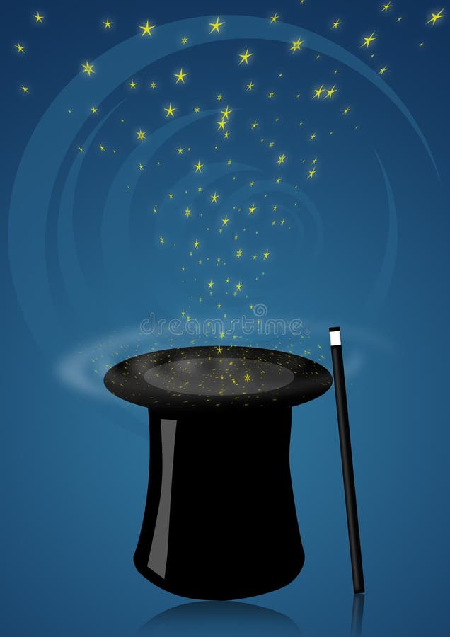 Magic hat stock illustration. Illustration of black, wand - 4787115