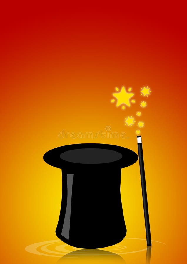 Magic hat stock illustration. Illustration of black, wand - 4787115