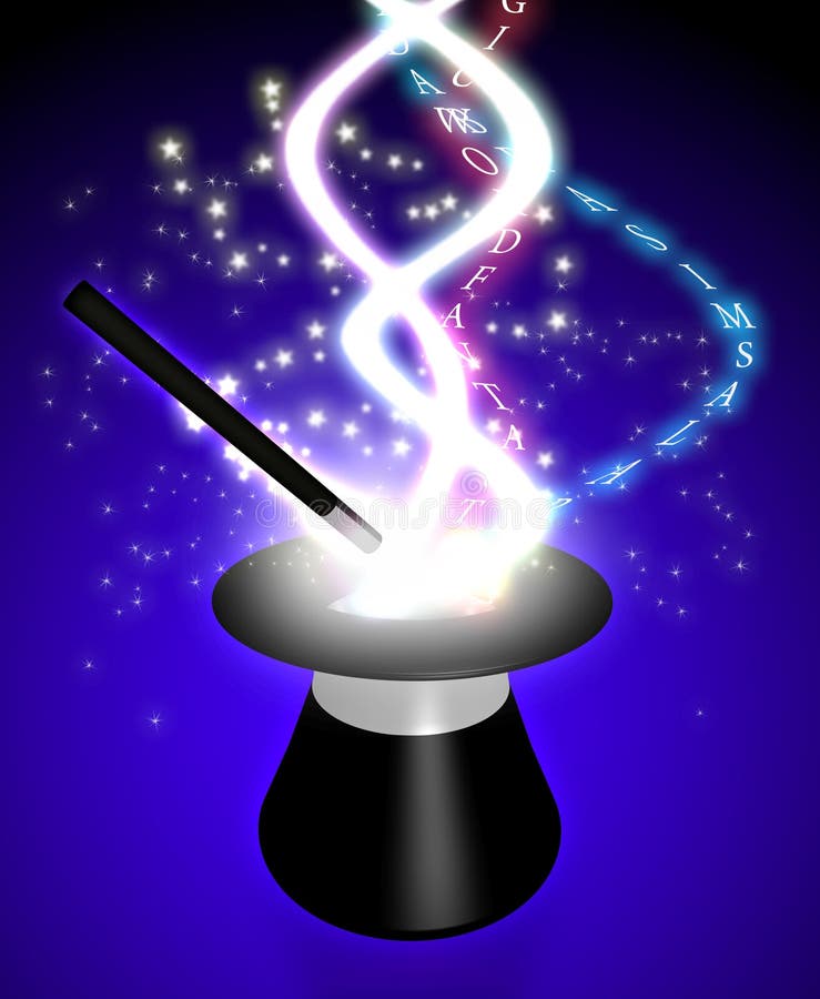 Magic wand with stars stock vector. Illustration of concept - 10081724