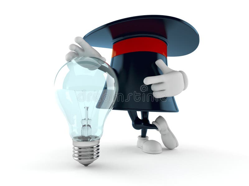 Magic Hat Character Looking at Question Mark Symbol Stock Illustration ...