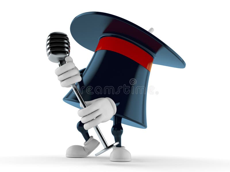 Magic Hat Character Looking at Question Mark Symbol Stock Illustration ...