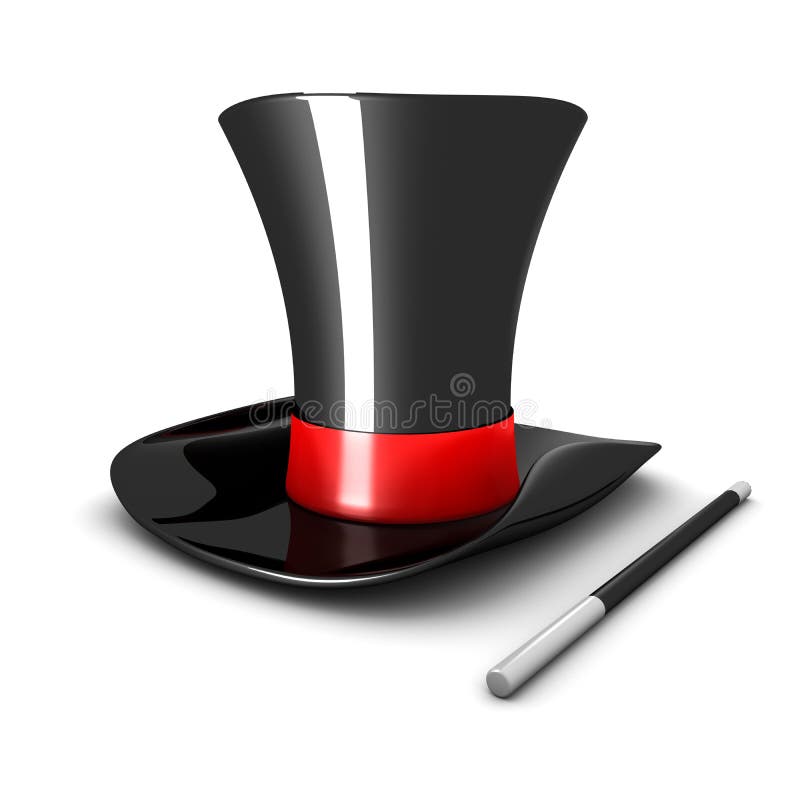 Magic hat on white stock illustration. Illustration of clothing - 113646109