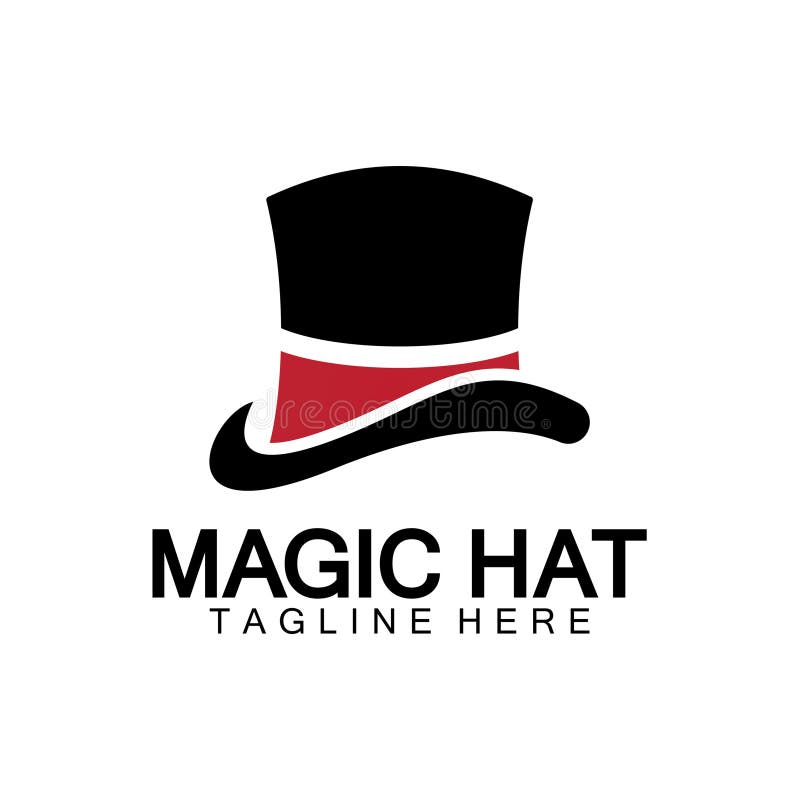 Magic Hat Logo, Black Magician Hat Icon Vector Template Stock Vector - Illustration of magical ...