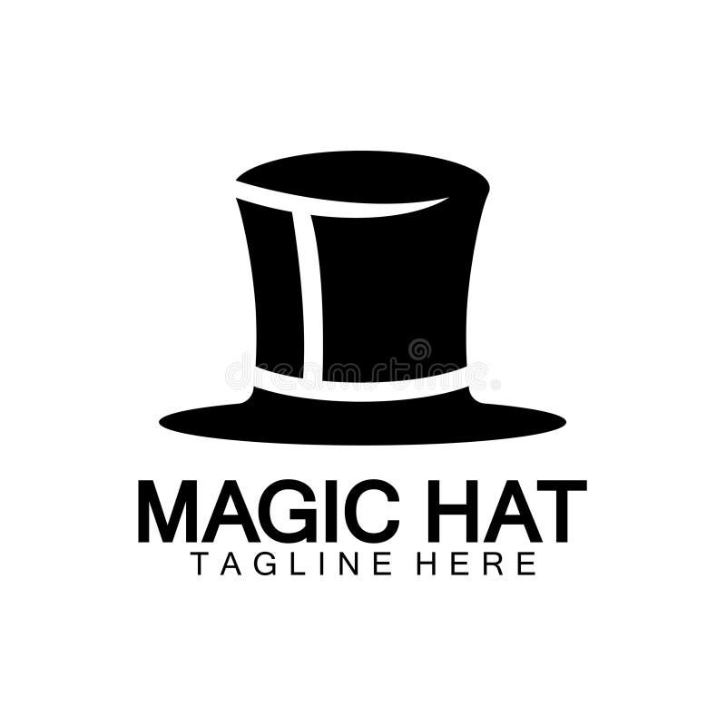 Magic Hat Logo, Black Magician Hat Icon Vector Template Stock Vector - Illustration of symbol ...
