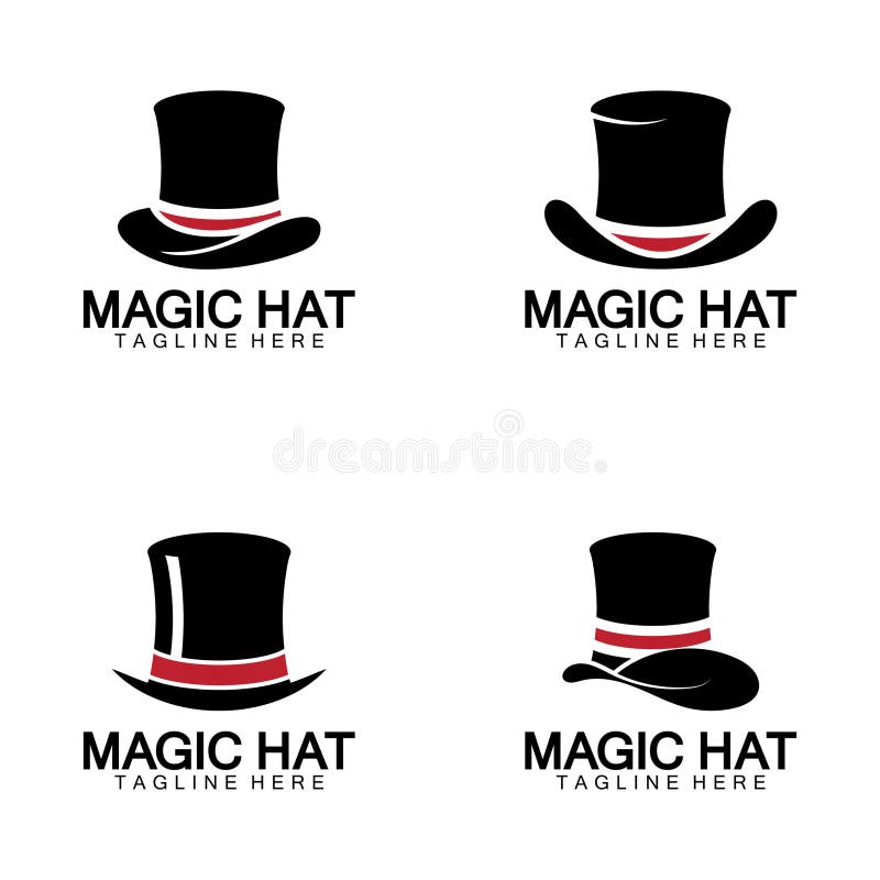 Magic Hat Logo, Black Magician Hat Icon Vector Template Stock Illustration - Illustration of ...