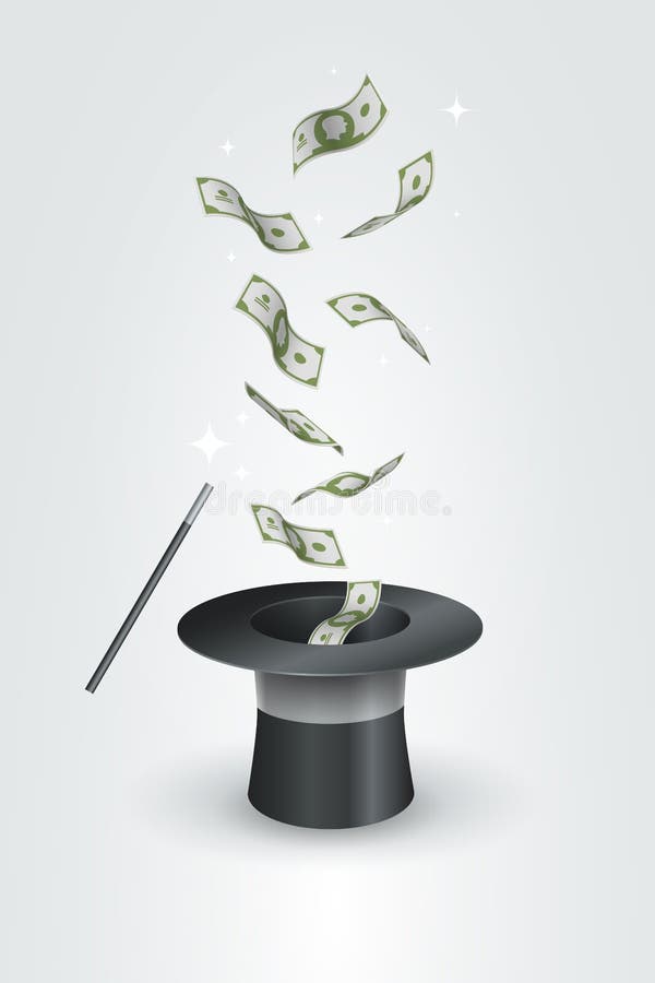 Magic Hat and Money stock vector. Illustration of paper - 66302979