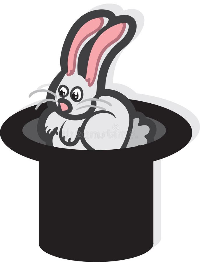 Magic Rabbit in the Hat. Vector Stock Vector - Illustration of trick ...