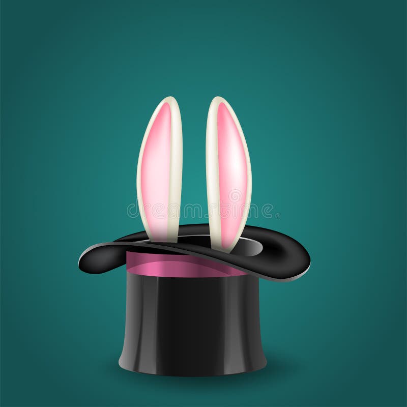Magic hat with rabbit ears stock photo. Illustration of illusion ...