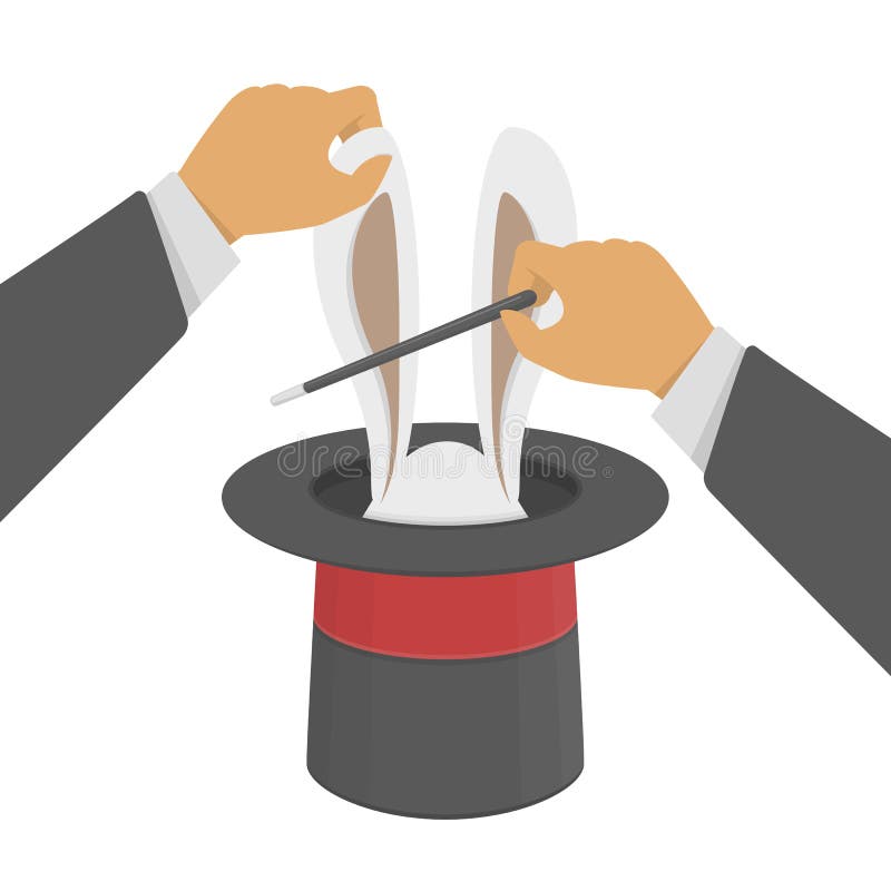 Magic hat with rabbit. stock vector. Illustration of fantasy - 230748766