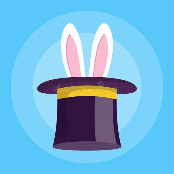 Magic Hat with Rabbit. Vector Stock Vector - Illustration of cartoon ...