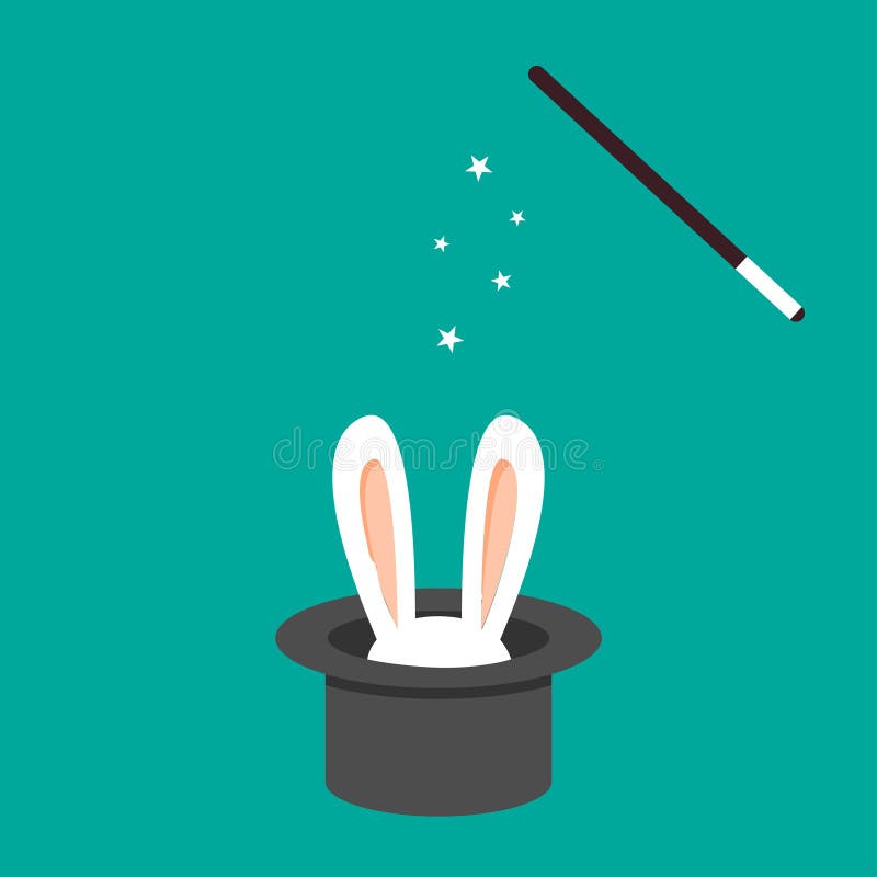 Magic Hat with Rabbit. Vector Flat Illustration Stock Vector ...