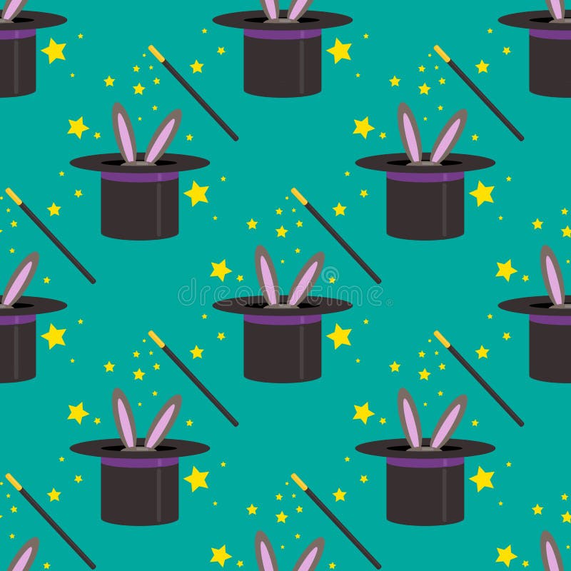 Magic Wand Seamless Pattern Stock Vector - Illustration of backdrop ...