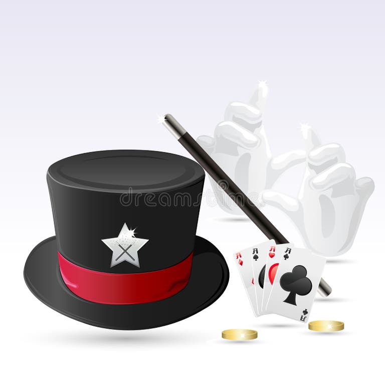 Magic Hat Wand Ribbon Stock Illustrations – 557 Magic Hat Wand Ribbon ...