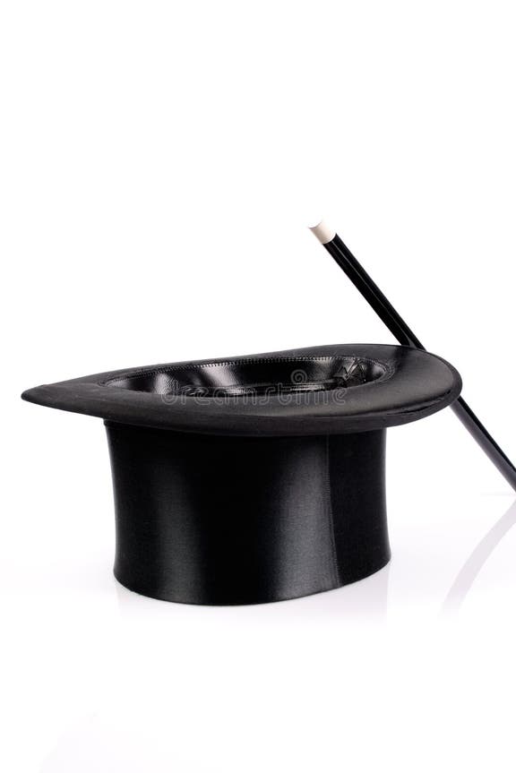 Magic hat and wand stock photo. Image of white, showing - 2457934