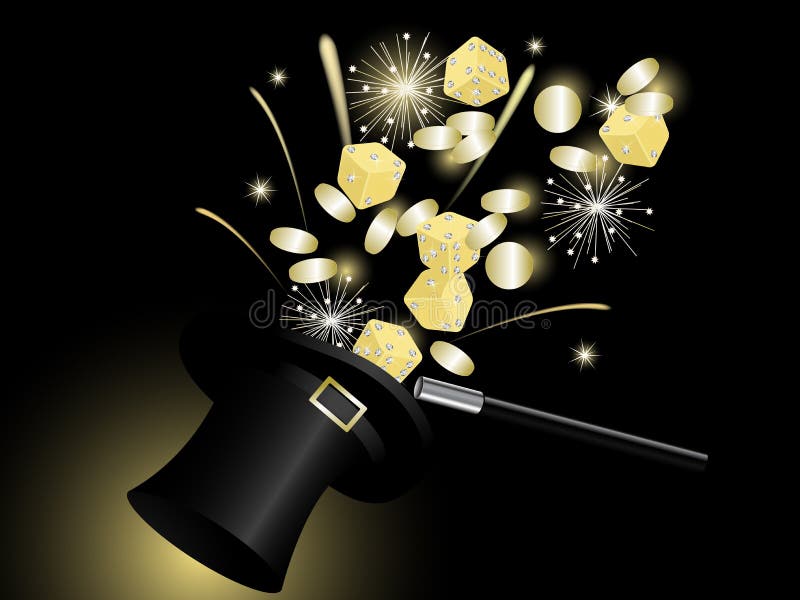 Magic hat stock vector. Illustration of dice, casino - 36463964