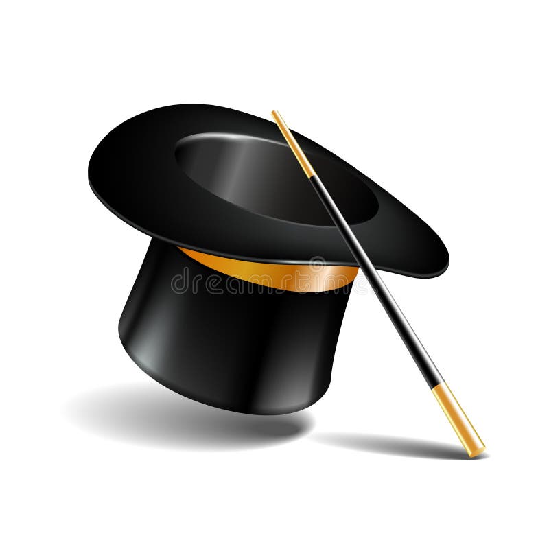 Magic Wand Hat Stock Illustrations – 18,638 Magic Wand Hat Stock ...