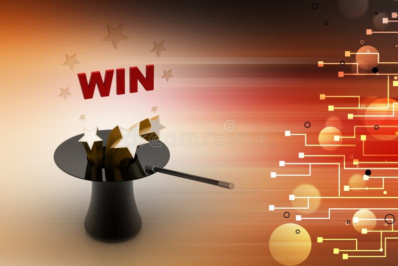 Magic hat and win stock illustration. Illustration of business - 75660381