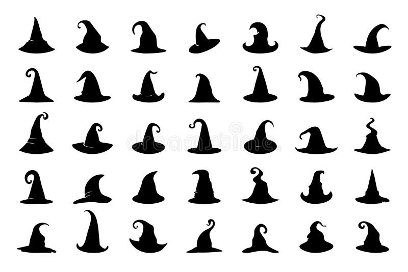 Magic Hat, Wizard Hat, Witch Hat for Halloween Decoration Stock Vector ...